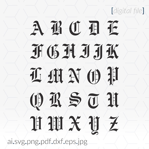 Old English Font - Etsy