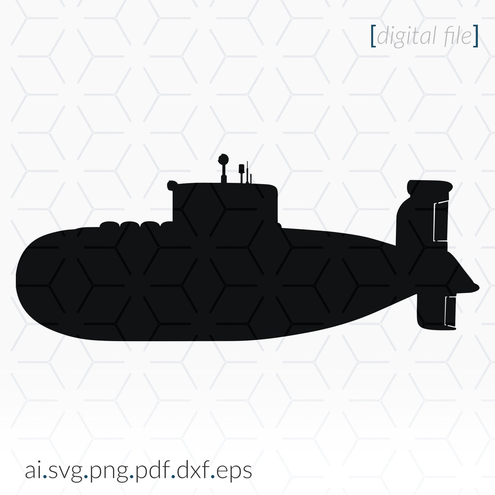 Submarine SVG File for Printing and Cutting Submarine SVG | Etsy