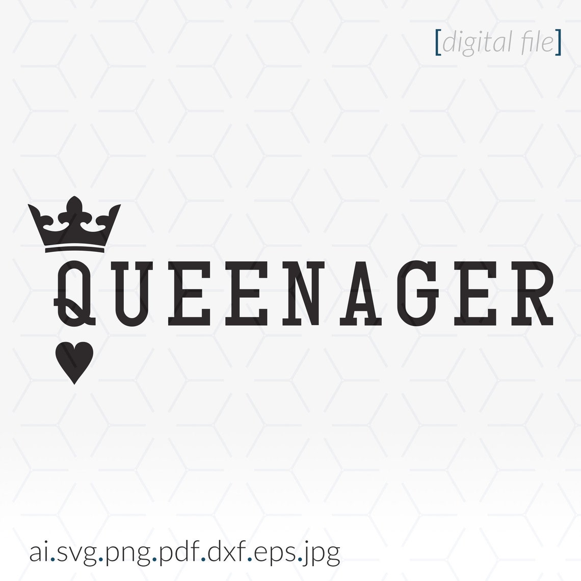 Queenager SVG File for Cutting and Printing Slogan SVG - Etsy