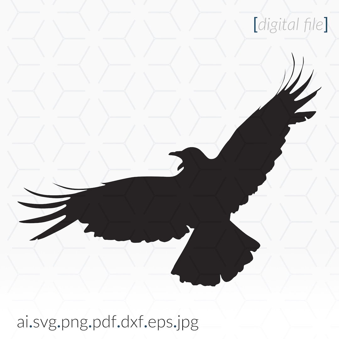 Crow SVG File for Cricut and Cutting Machines, Bird SVG, Crow Clip Art ...