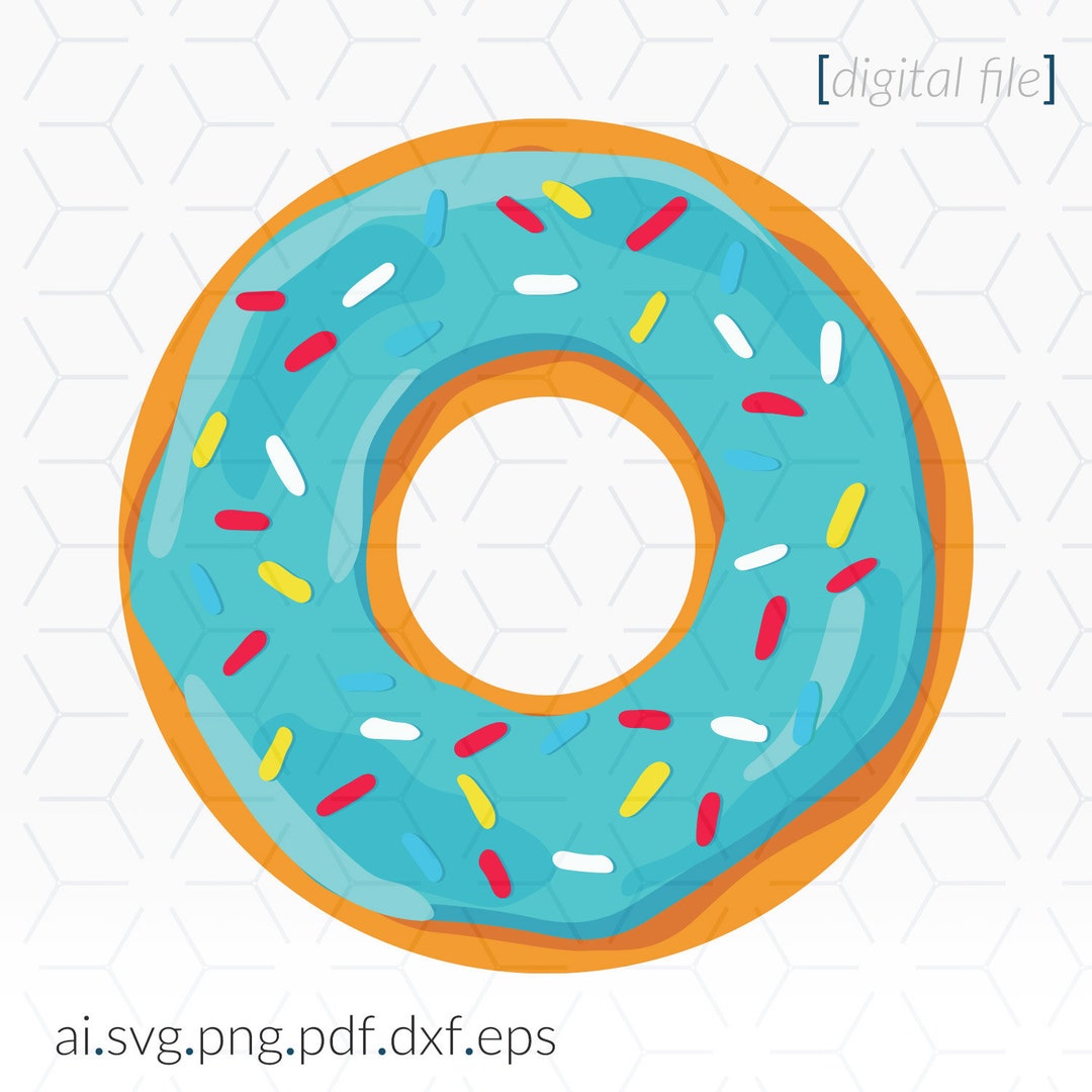 Blue Donut Layered SVG File for Cutting and Printing, Donut Clipart Svg ...