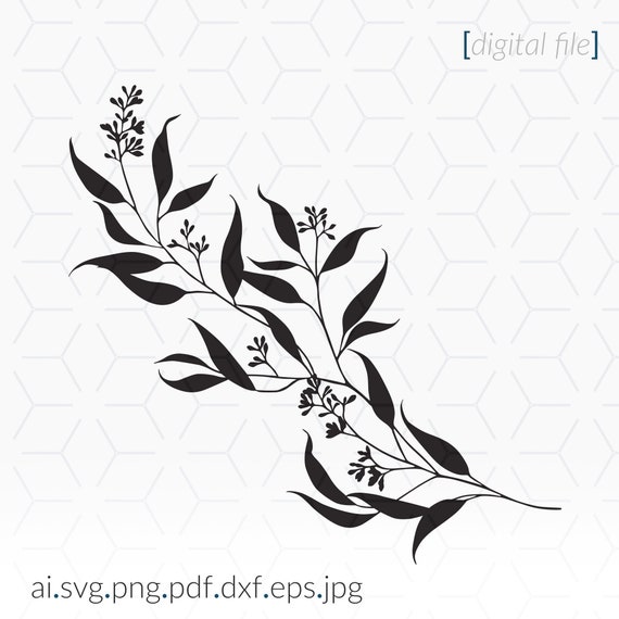 Foliage SVG for cutting and printing Floral SVG Stencil | Etsy