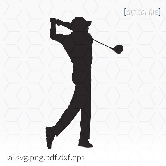 Golfer Silhouette SVG File for Cricut and Cutting Machines | Etsy Australia