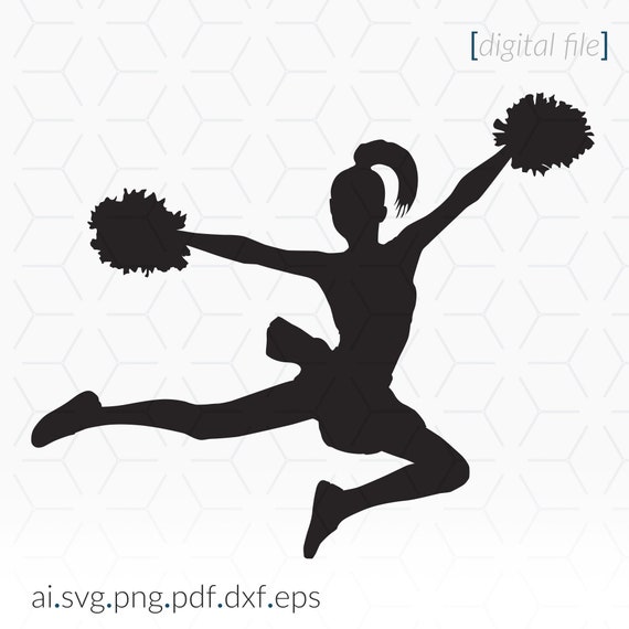 Cheerleader SVG Stencil File for Cricut and Cutting Machines | Etsy