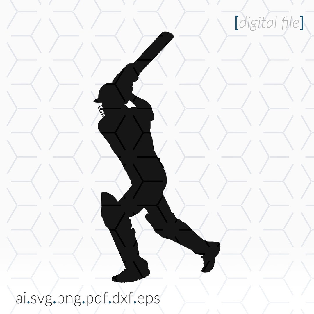Cricket Silhouette SVG File for Cricut and Cutting Machines, Cricketer ...