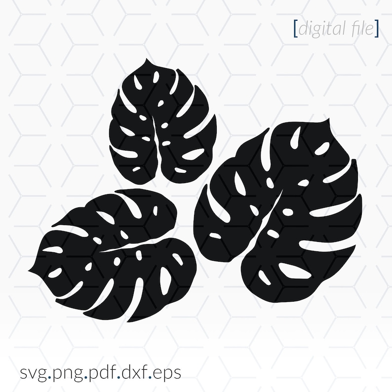 Delicious Monster Leaf Silhouette SVG File for Cricut and - Etsy