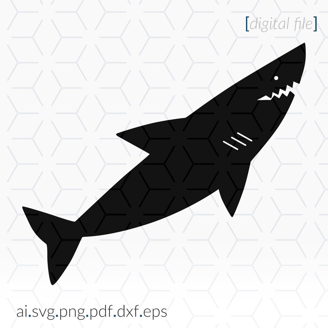 Shark SVG File for Cutting Machines, Shark Silhouette, Shark Clip Art ...