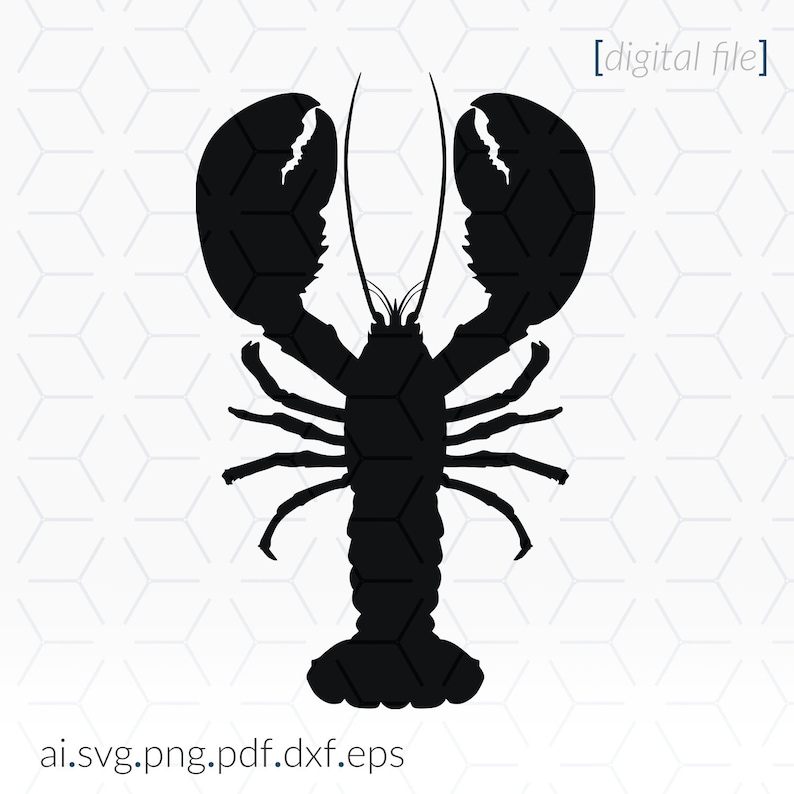 Lobster SVG File for Cutting Machines Lobster Silhouette - Etsy