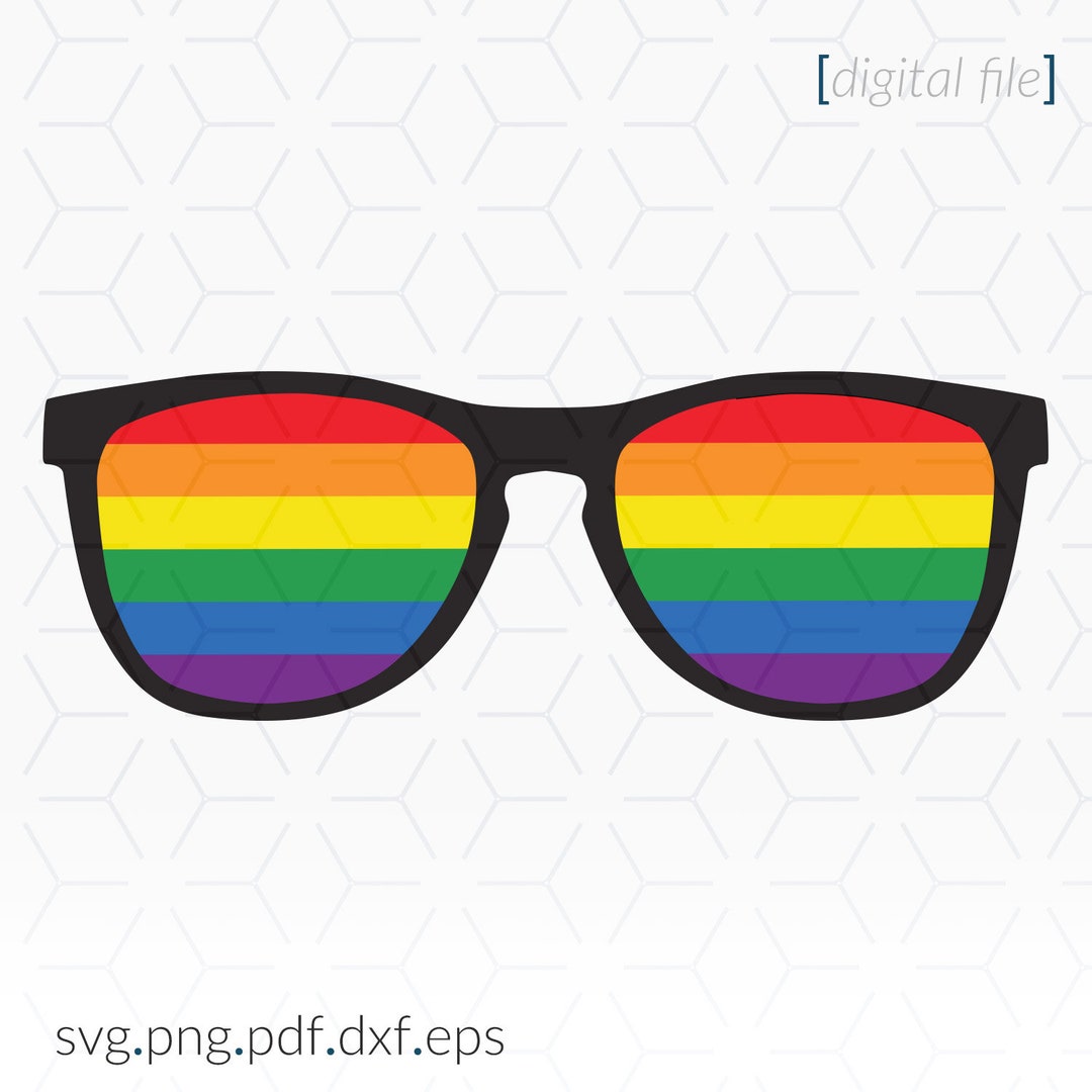Rainbow Sunglasses SVG Clipart: Cricut File (digital Download) - Etsy