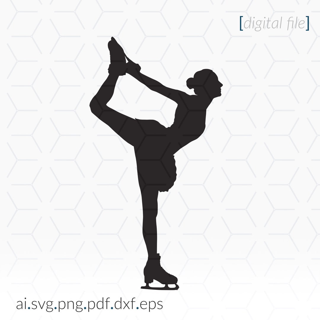 Figure Skater Silhouette SVG File for Printing, Cricut and Cutting ...