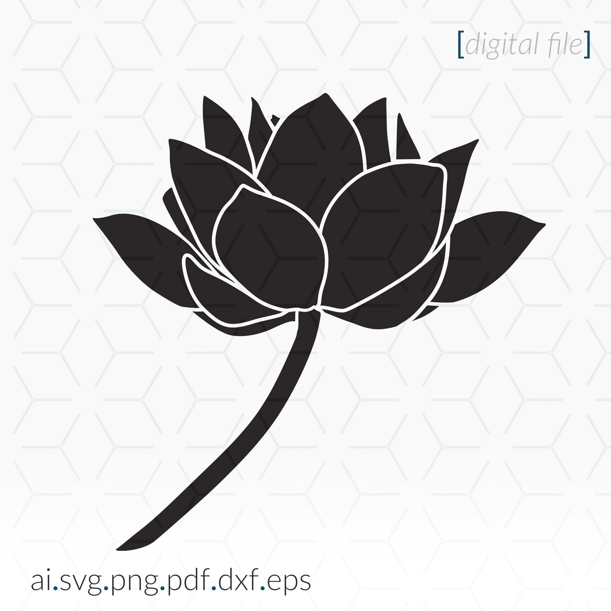 Lotus Flower SVG for Cutting and Printing Lotus Flower SVG | Etsy