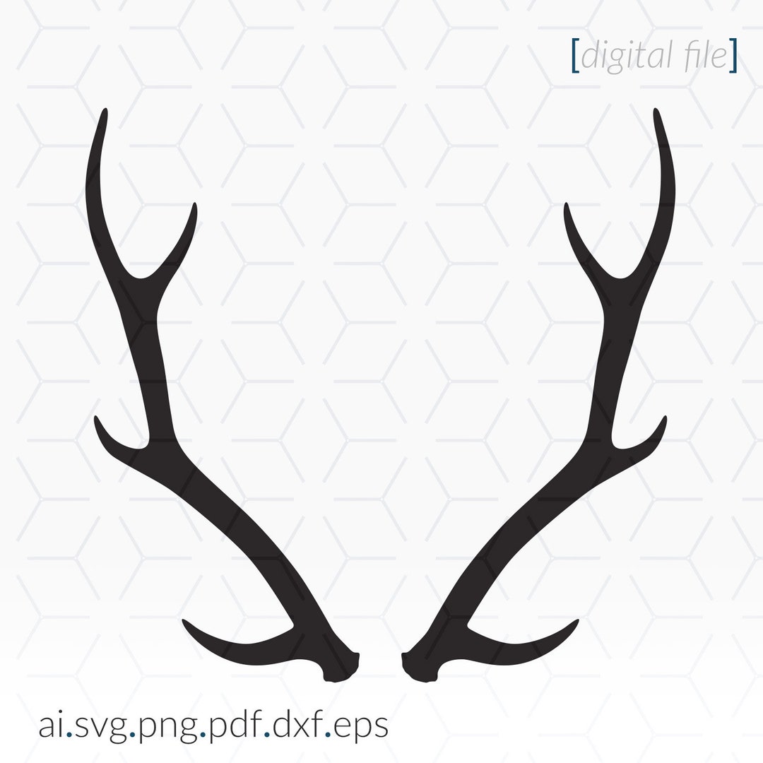 Deer Antlers Stencil Svg For Printing And Cutting Etsy