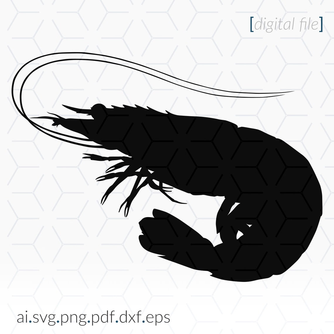 Prawn SVG File for Cutting Machines Prawn Silhouette Prawn | Etsy Canada