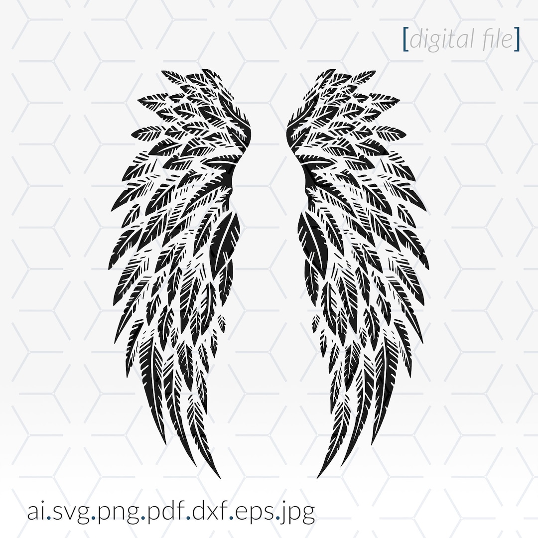 Angel Wings SVG for Printing and Cutting Projects, Wings SVG, Angel ...