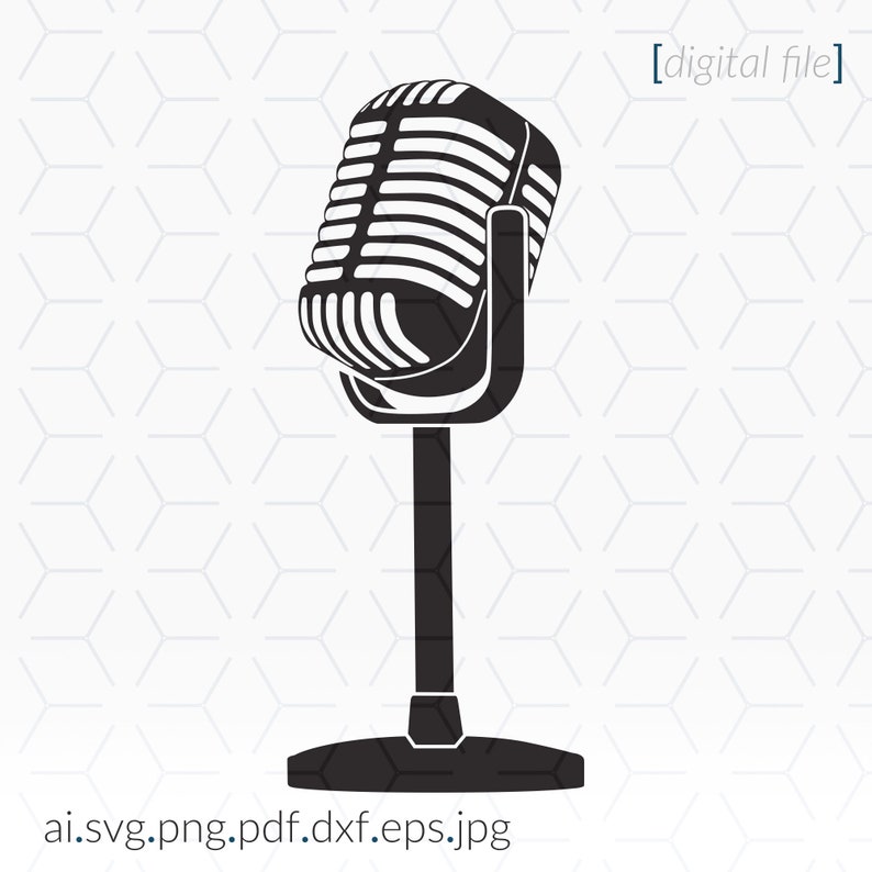 Microphone SVG File for Printing and Cutting Projects Music - Etsy