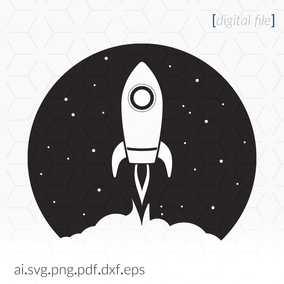Rocket SVG File for Printing and Cutting, Rocket SVG, Rocket Ship Clip ...