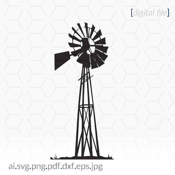 Windpomp SVG for Cutting and Printing Windmill SVG Stencil | Etsy New ...