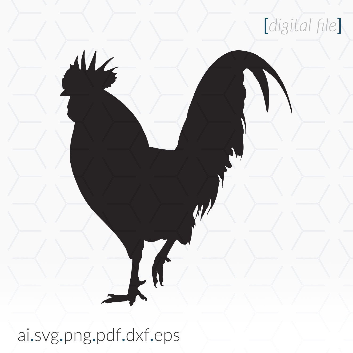 Rooster Silhouette SVG File for Cricut and Cutting Machines | Etsy