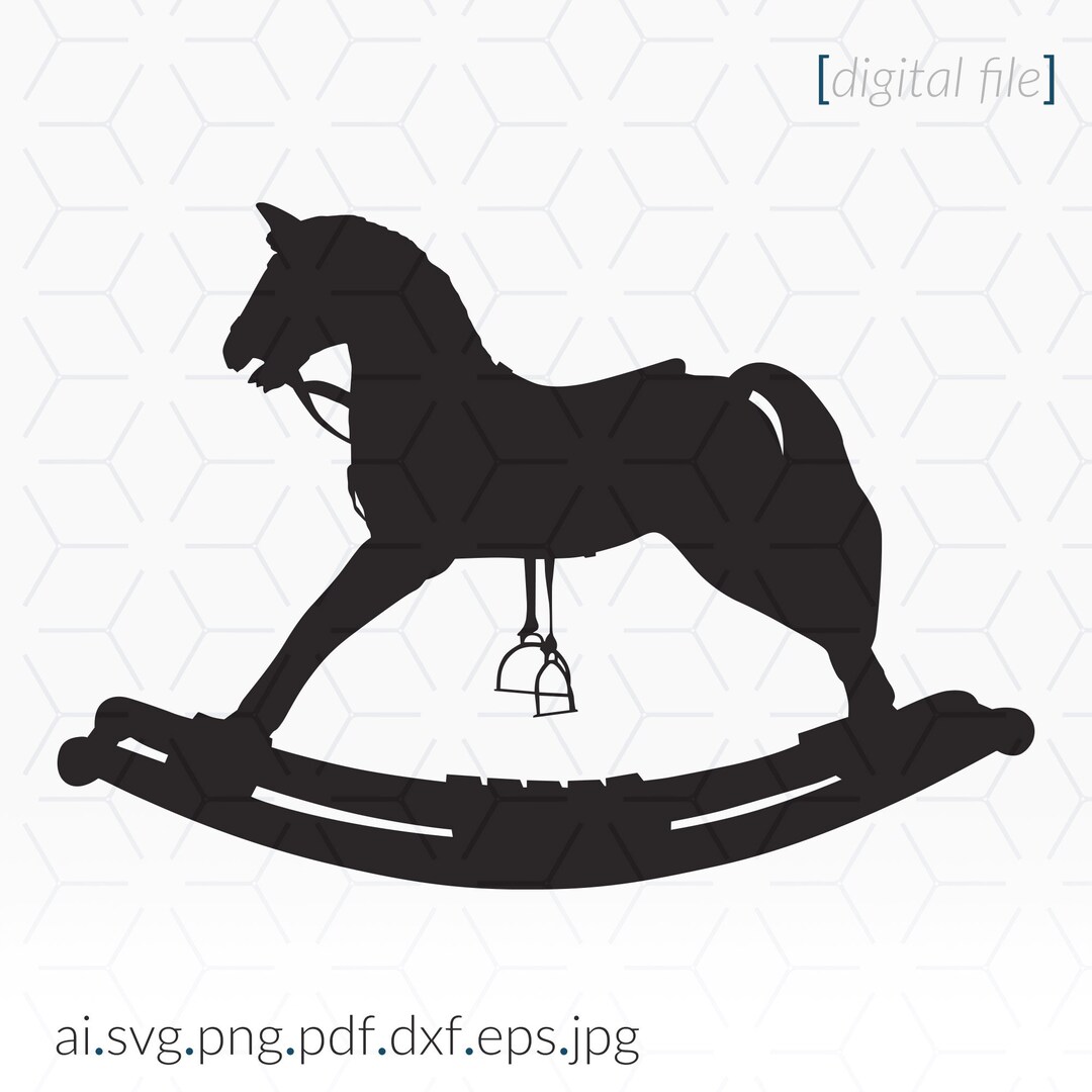 Rocking Horse SVG for Cutting and Printing, Rocking Horse SVG Stencil ...