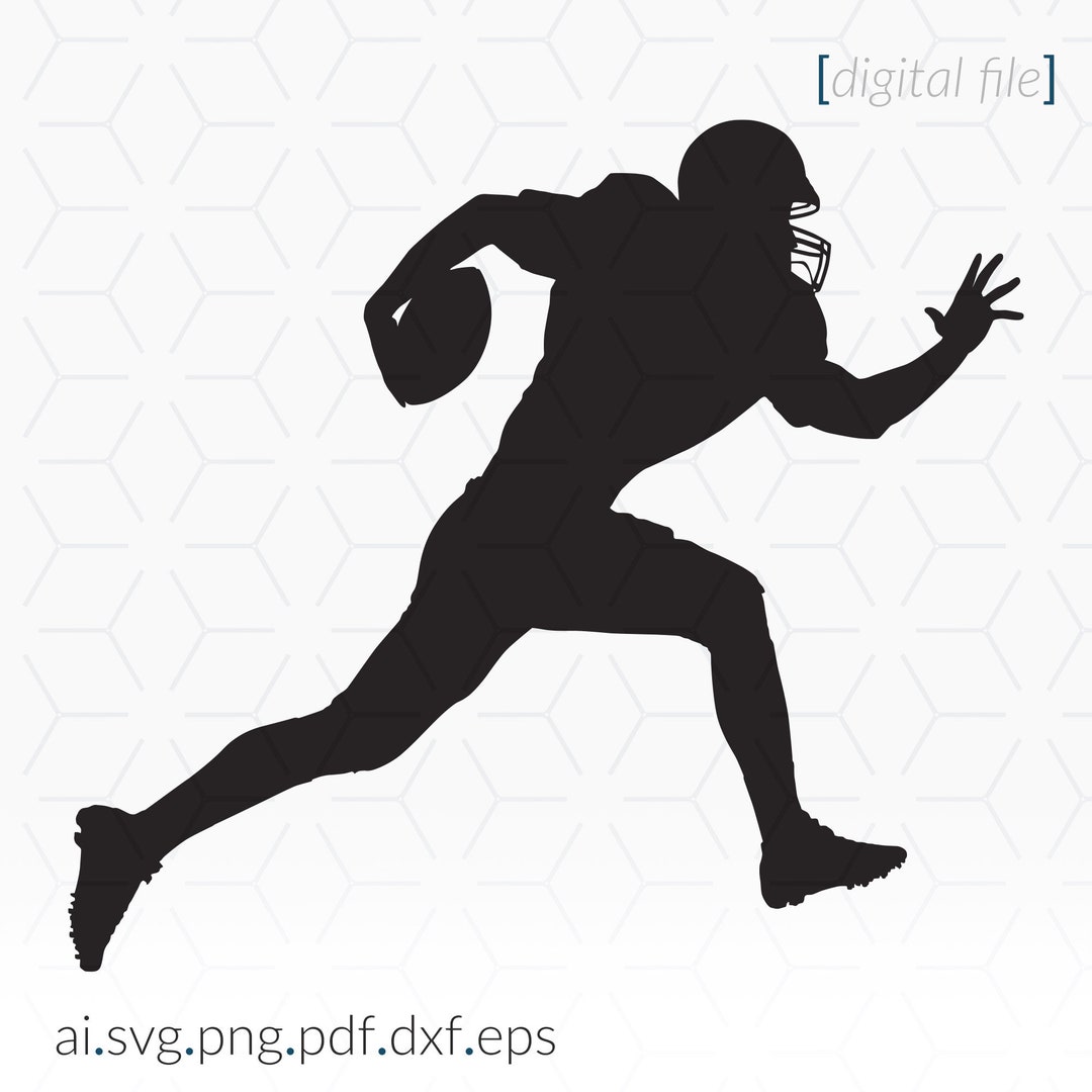 Football Player Silhouette SVG: Cricut, Cutting Machines (digital ...