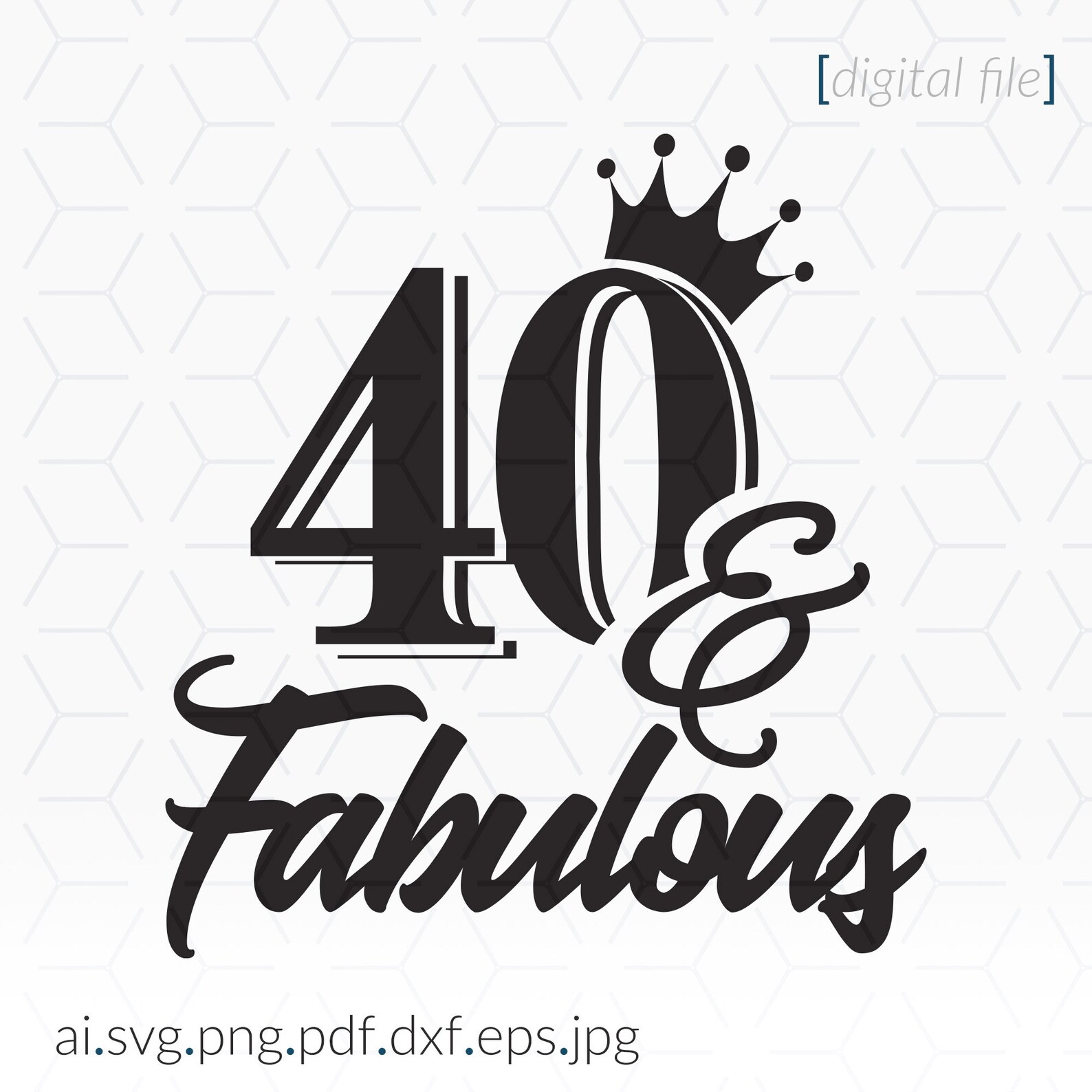 Fabulous 40 SVG File for Cutting and Printing Forty & - Etsy