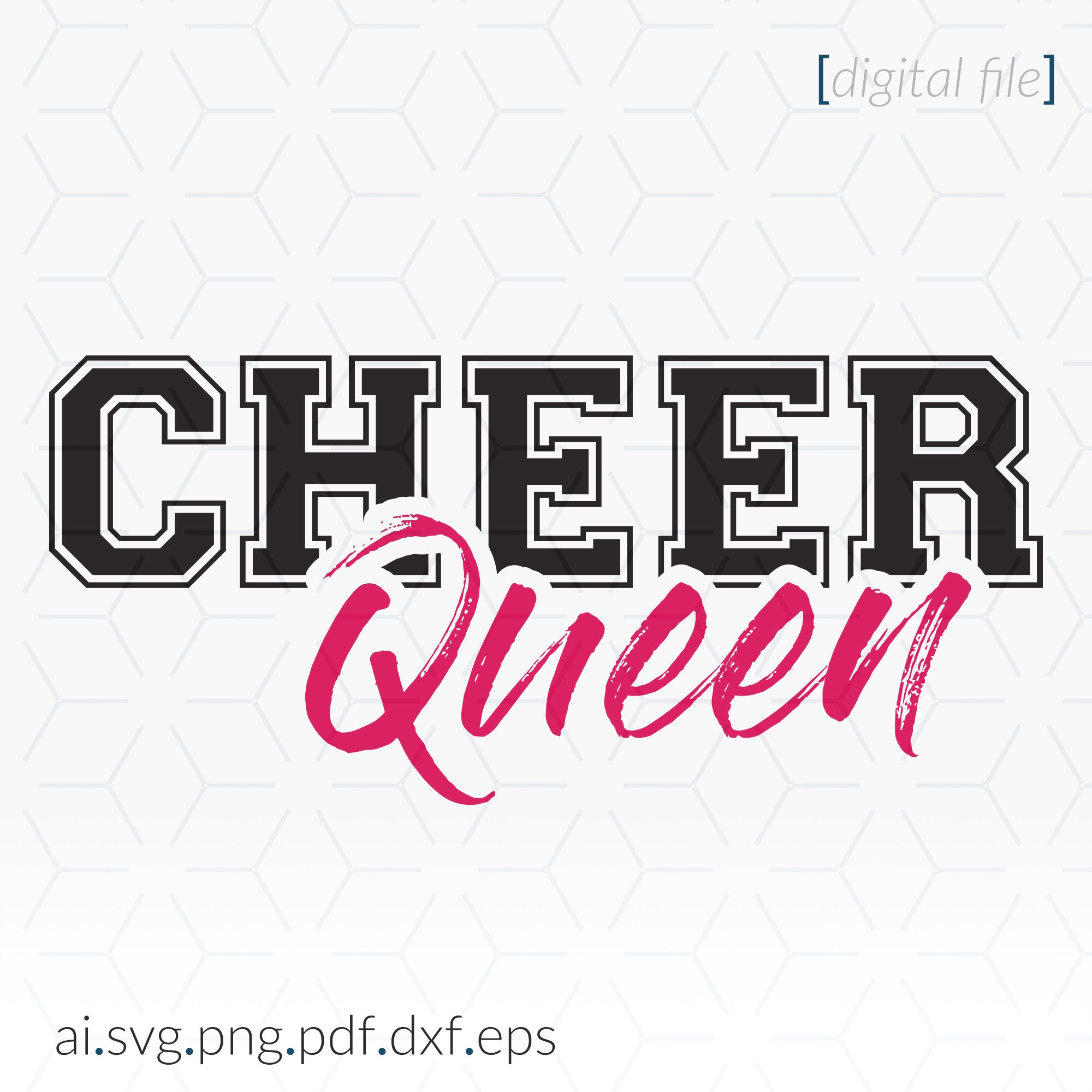Cheer Queen Stencil SVG File for Cutting and Printing - Etsy Finland