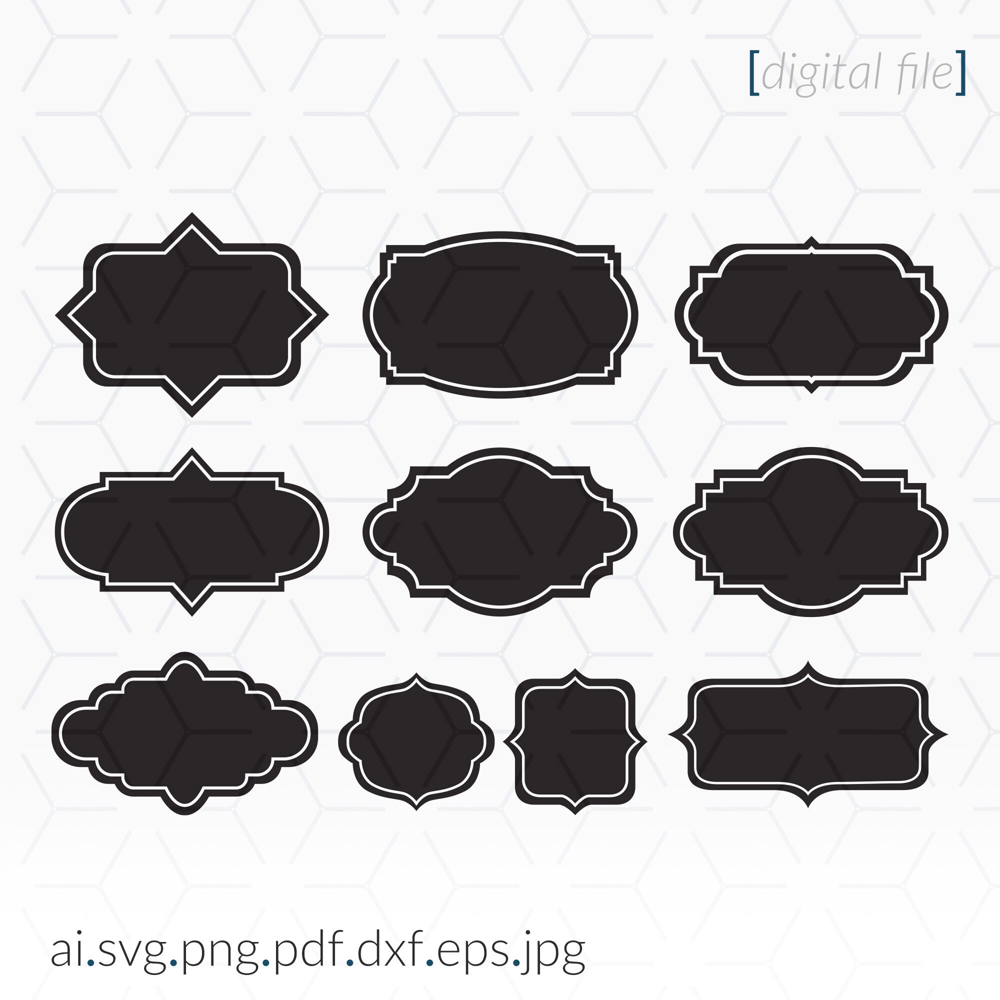 Clip Art & Image Files Vintage Label Clip Art Vintage Tags SVG Stencil ...