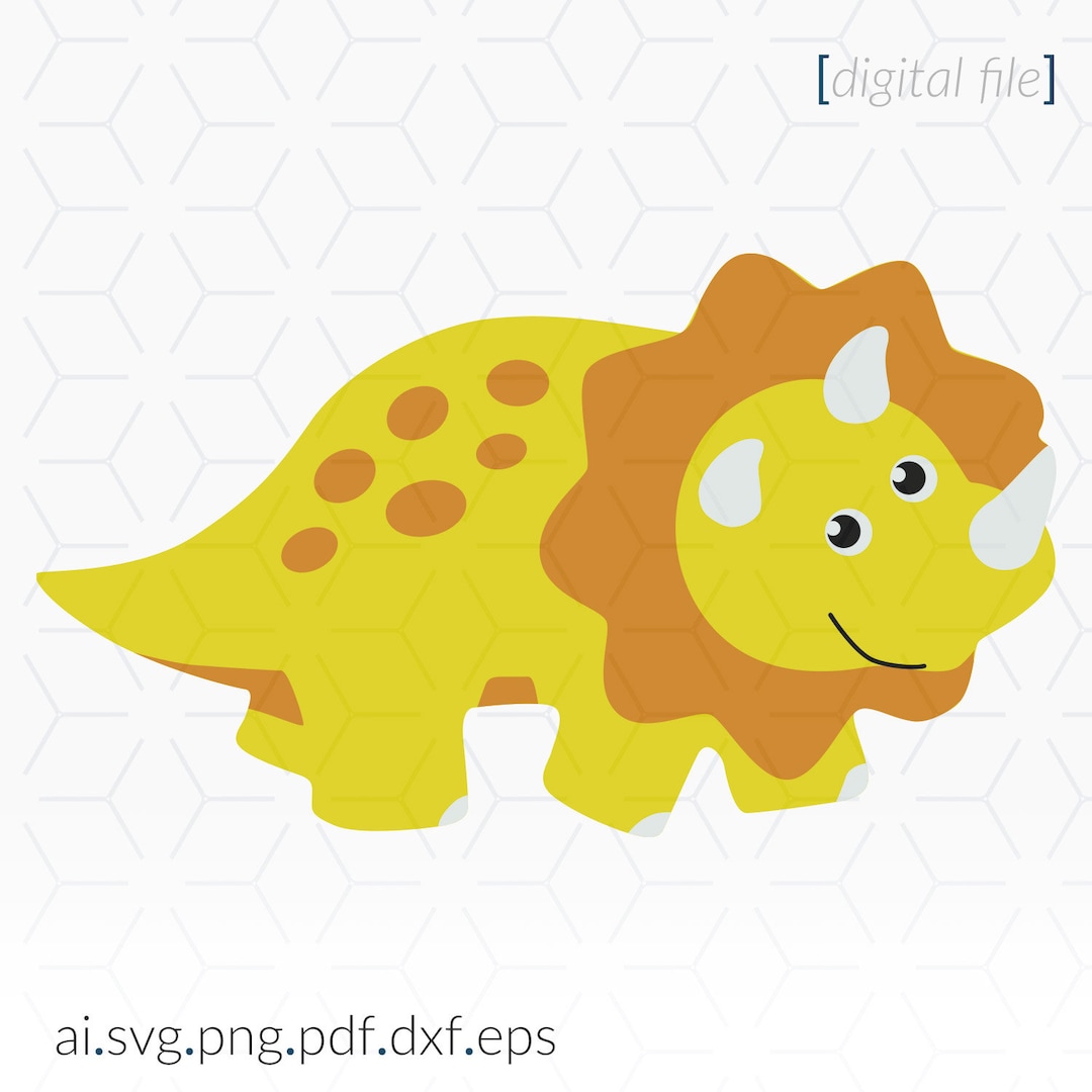 Dinosaur SVG for Printing and Cutting, Dinosaur Clip Art, Triceratops ...