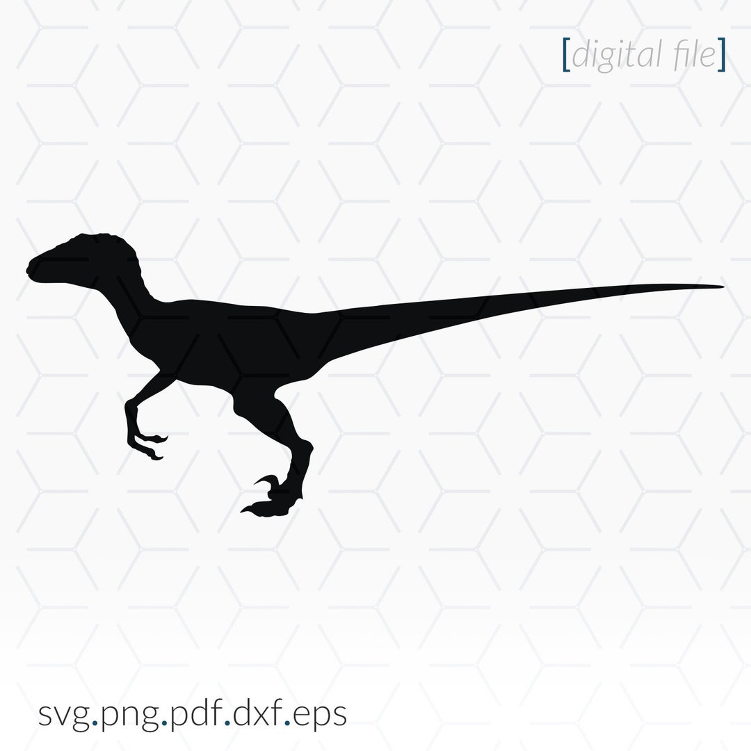 Velociraptor Silhouette SVG File for Cricut, Dinosaur SVG, Velociraptor ...