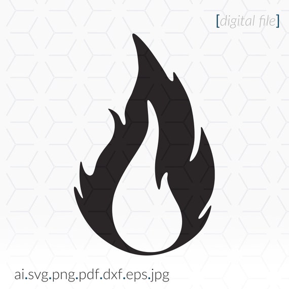 Flame SVG File for Printing and Cutting Fire SVG | Etsy