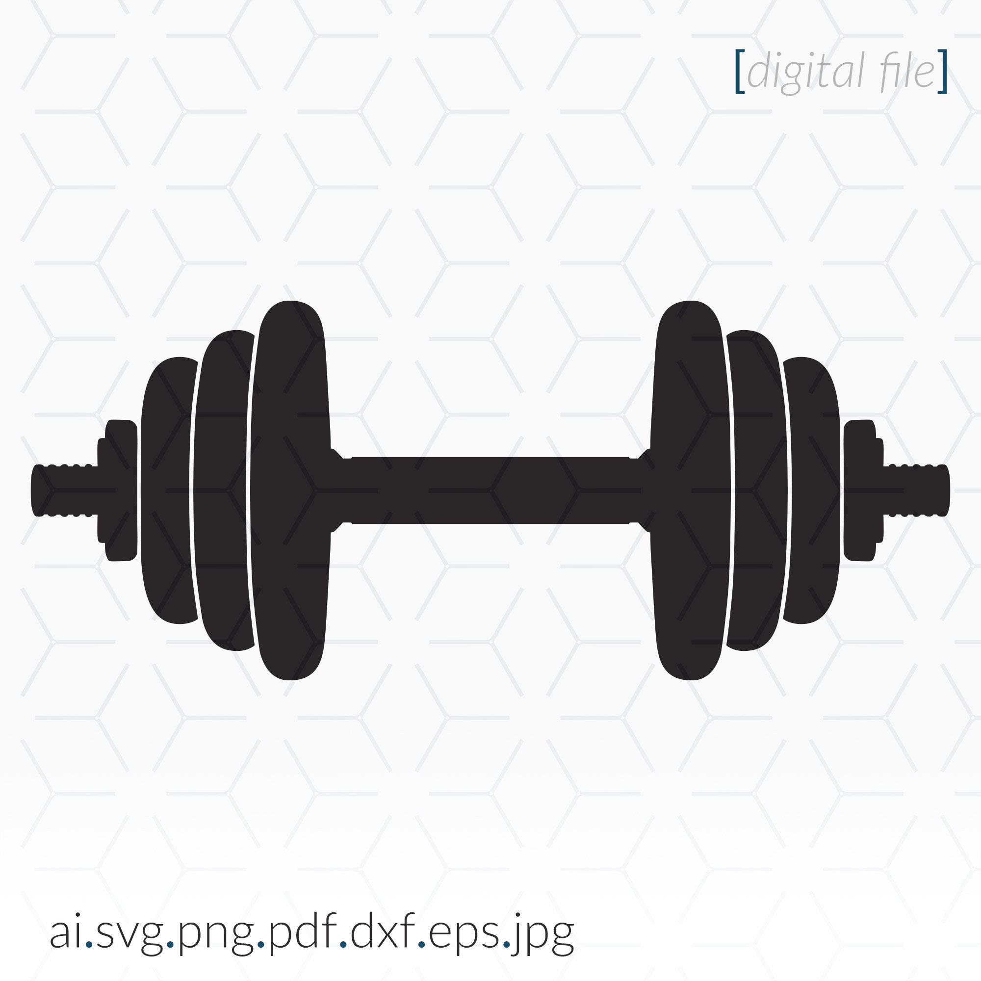 Dumbbell Stencil SVG for cutting and printing projects | Etsy