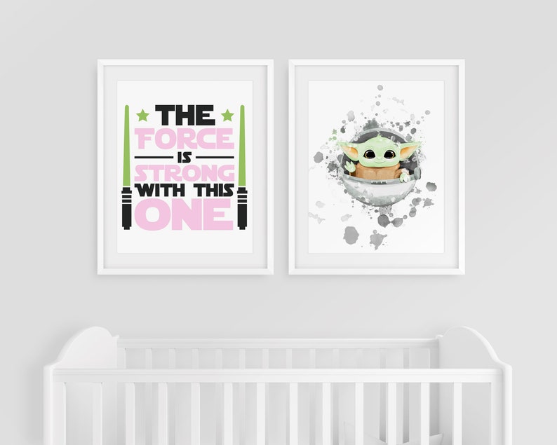 Star Wars Baby Yoda Grogu Nursery Kids Room Decor Art Digital Print ...