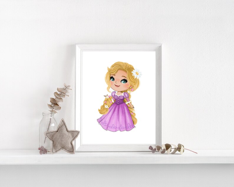 Rapunzel Tangled Inspired Nursery Girls Boys Room Wall Art Decor Print ...