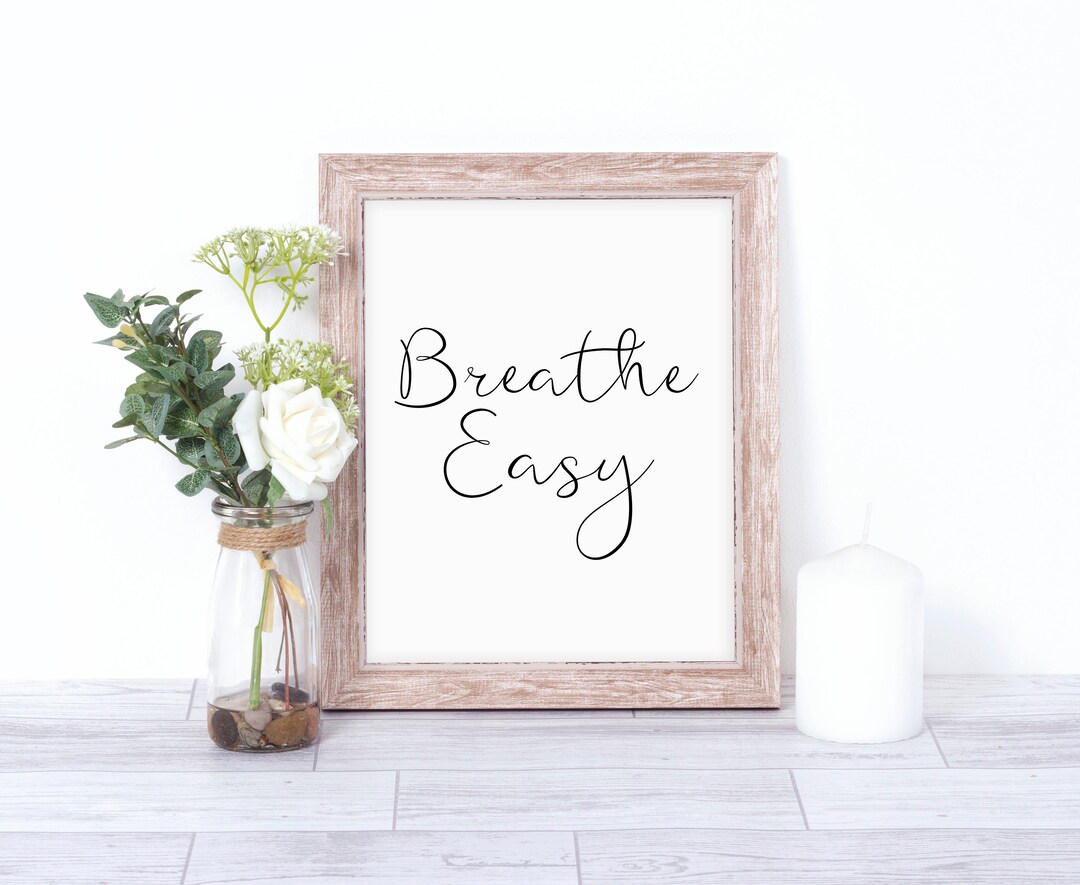 Breathe Easy Printable Quote Wall Art Home Decor Cystic Fibrosis - Etsy