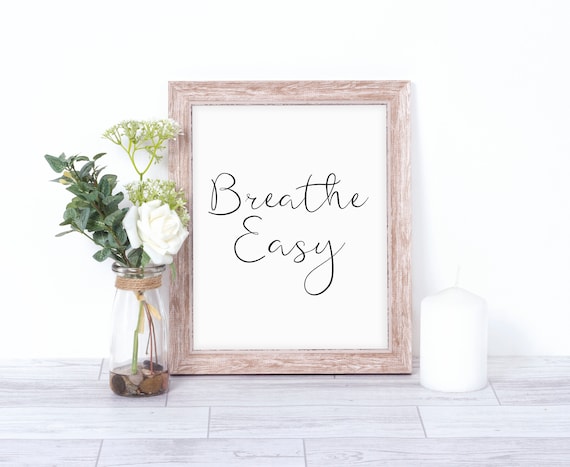 Breathe Easy Printable Quote Wall Art Home Decor Cystic - Etsy
