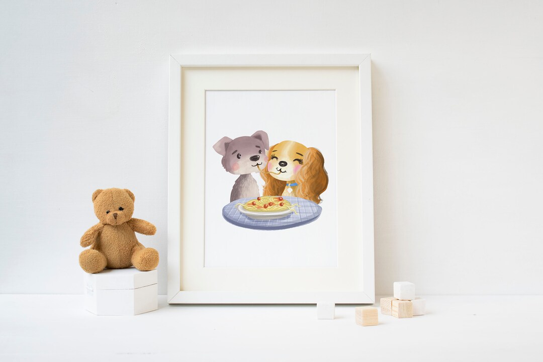 Lady and the Tramp Nursery Girls Boys Room Wall Art Decor Print - Etsy