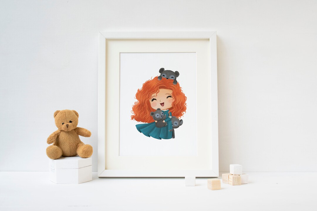 Princess Merida Brave Nursery Girls Room Wall Art Decor Print - Etsy