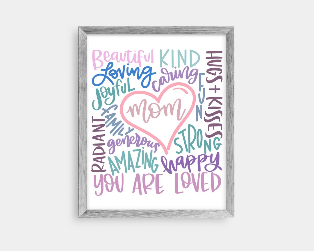 Mother Inspirational Quote Art Print Digital Decor Mother's Day Gift - Etsy