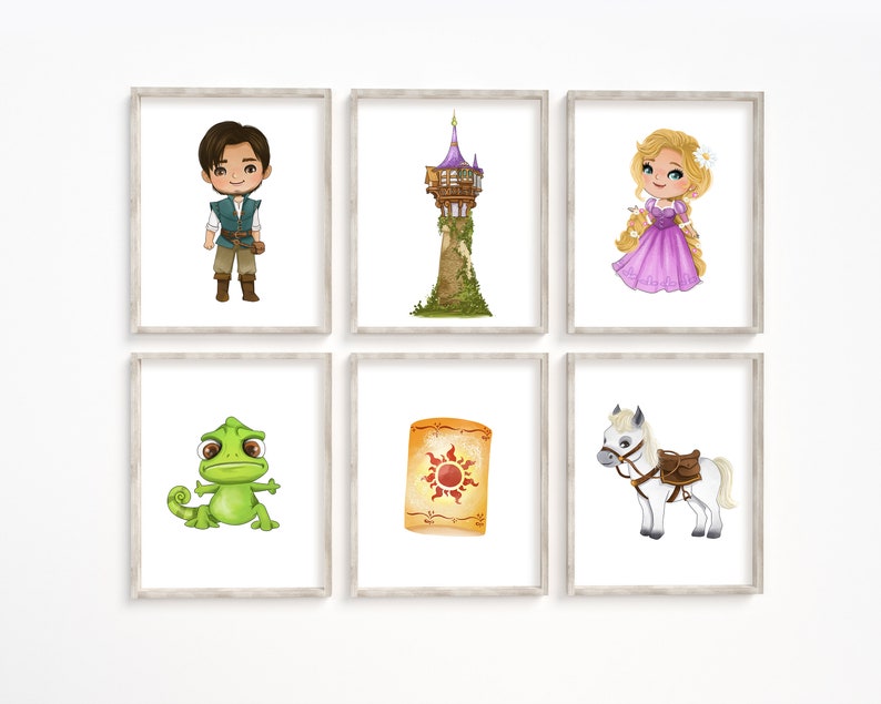 Rapunzel Tangled Inspired Nursery Girls Boys Room Wall Art Decor Print ...