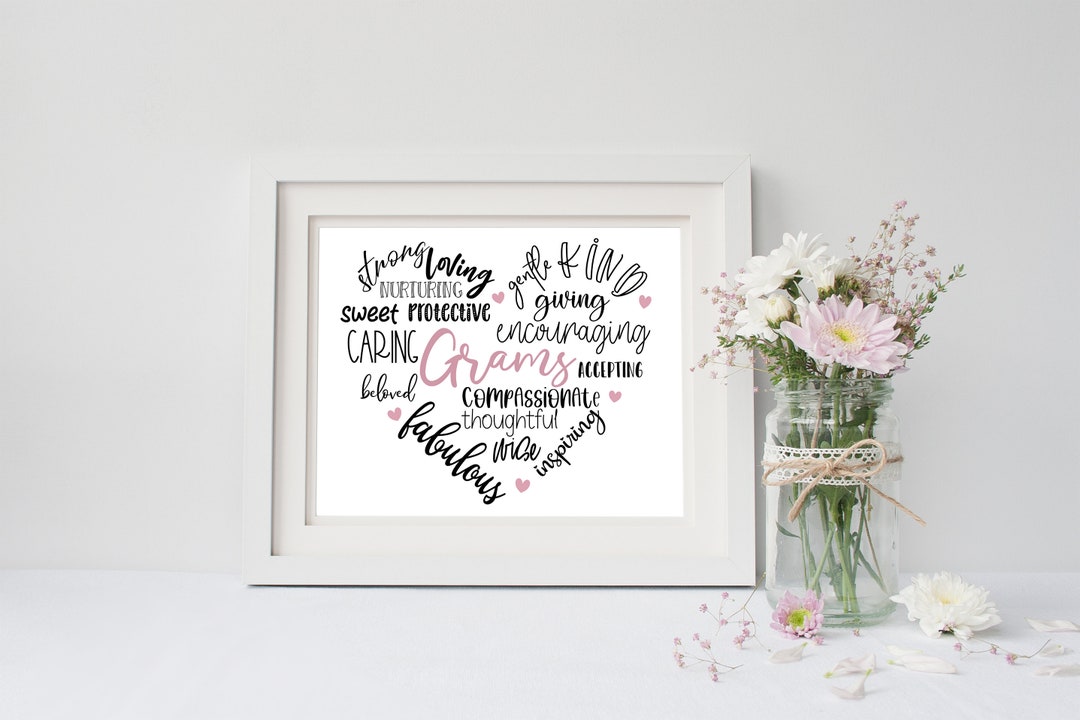 Grams Inspirational Quote Art Print Digital Decor Mother's Day Gift - Etsy