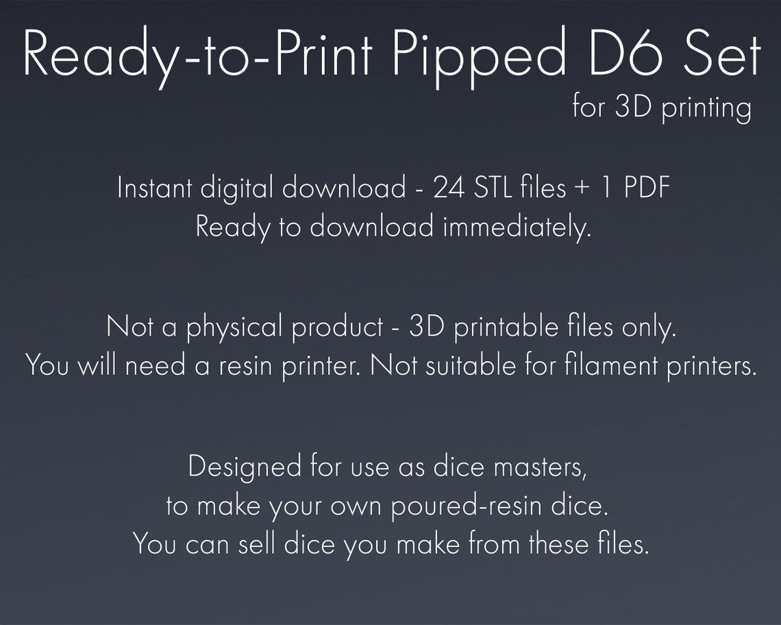 3D Printable Pipped D6 Set: Set of 8 Sharp-edged Pipped Dice | Etsy