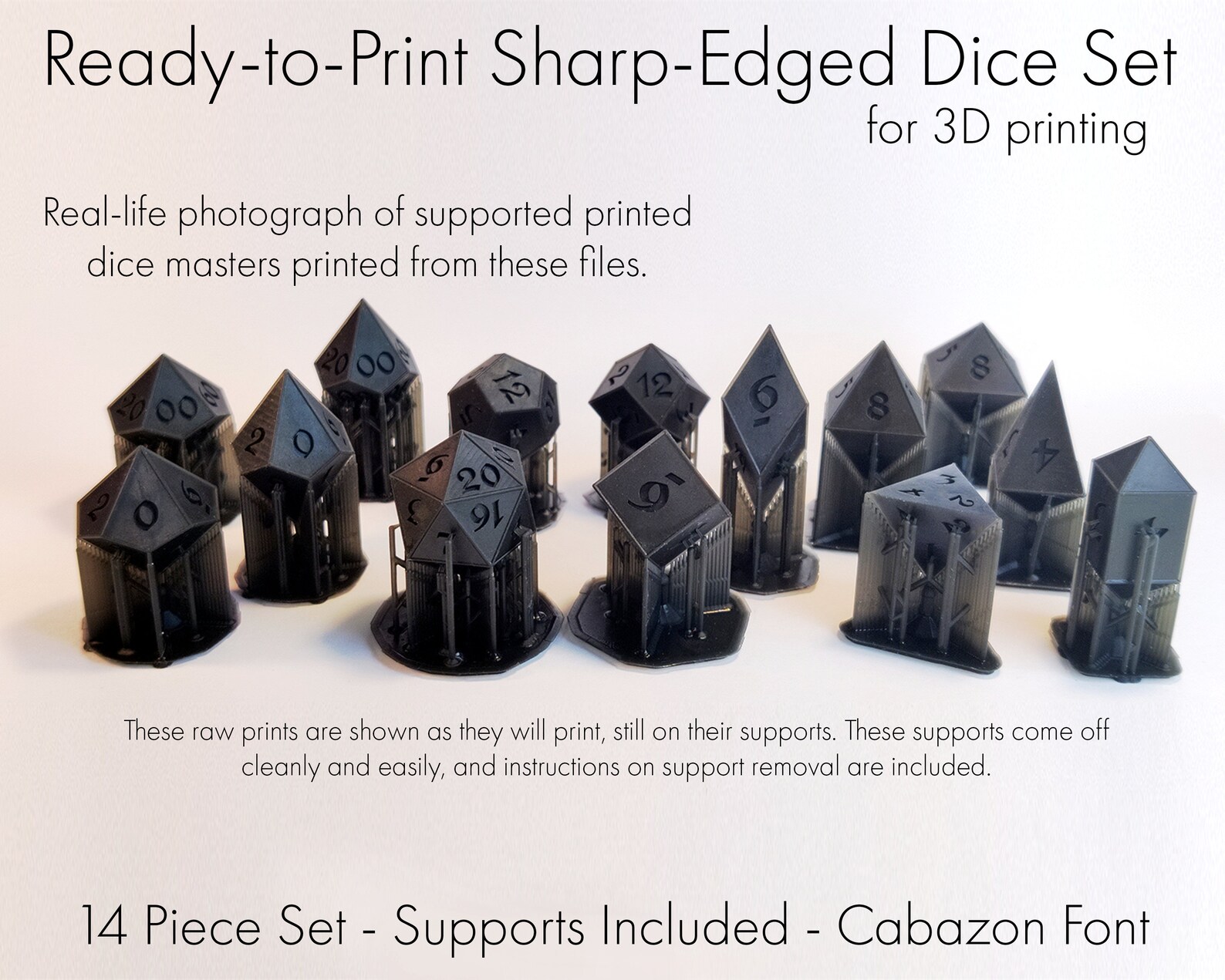 Ready-to-print Sharp-edged Dice Set for 3D Printing - Etsy Canada