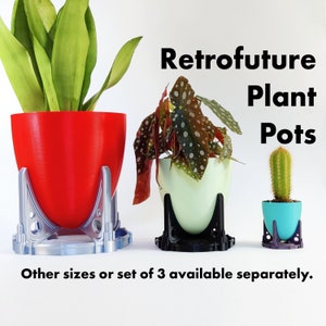 Retrofuturistic Medium Plant Pot: 3D Printable STL, Gift for Plant ...
