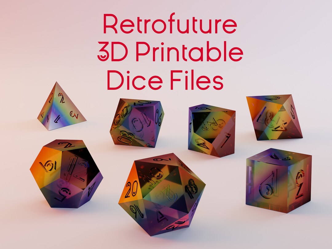 3D Printable "retrofuture" Dice Files - Etsy