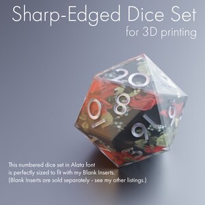 Ready-to-print Sharp-edged Dice Set for 3D Printing (average/normal ...