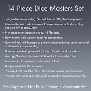 Ready-to-print Sharp-edged Dice Set for 3D Printing (average/normal ...