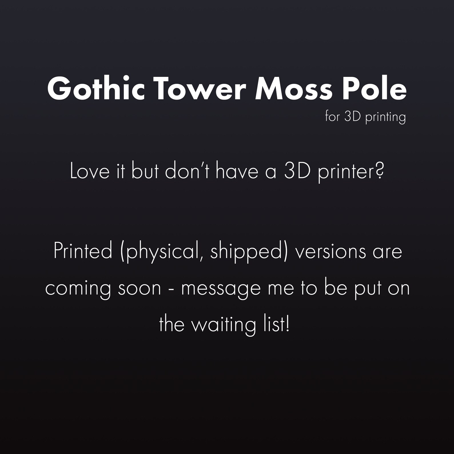 Gothic Tower Stackable Moss Pole Stls for 3D Printing Plant - Etsy