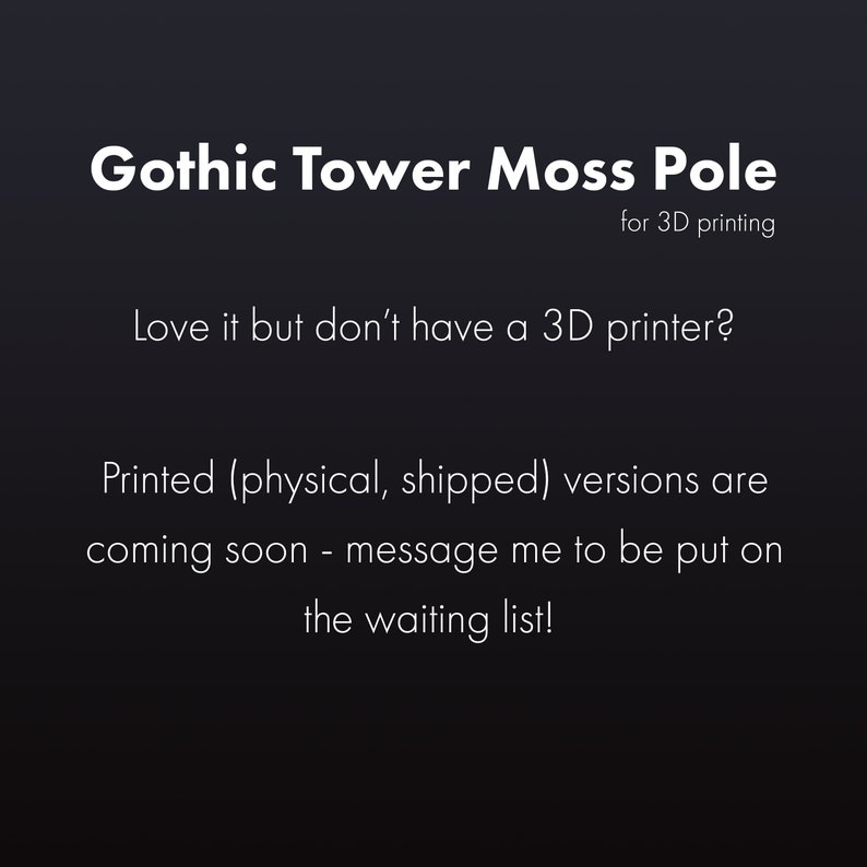 Gothic Tower Stackable Moss Pole Stls for 3D Printing Plant - Etsy