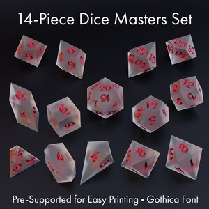 Ready-to-print Sharp-edged Dice Set for 3D Printing (average/normal ...