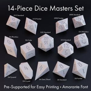 Ready-to-print Sharp-edged Dice Set for 3D Printing (average/normal ...